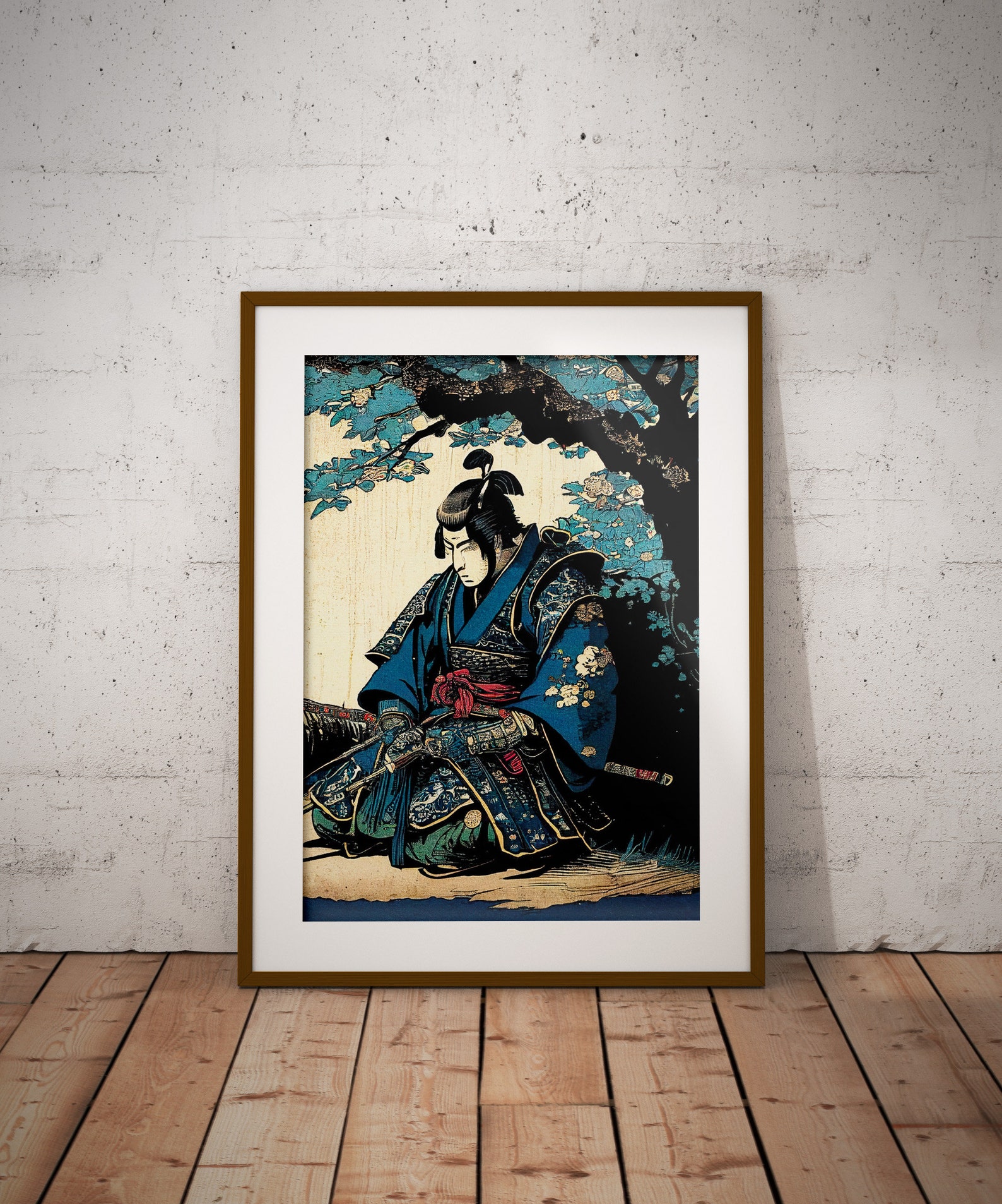 Samurai Wall Poster, Japanese Art Style Illustration, Ukiyo-e Wall ...