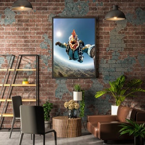 Photograph of a Skydiving Chicken in Free Fall, Epic Wall Art, Animal ...