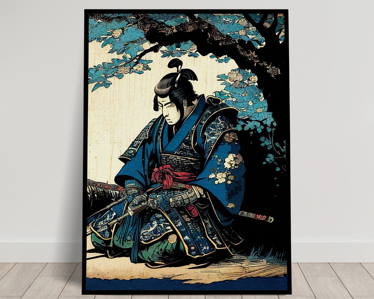 Samurai Wall Poster, Japanese Art Style Illustration, Ukiyo-e Wall ...