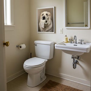 Great Pyrenees With Toilet Paper Roll in Mouth, Toilet Humor, Pyrenean ...