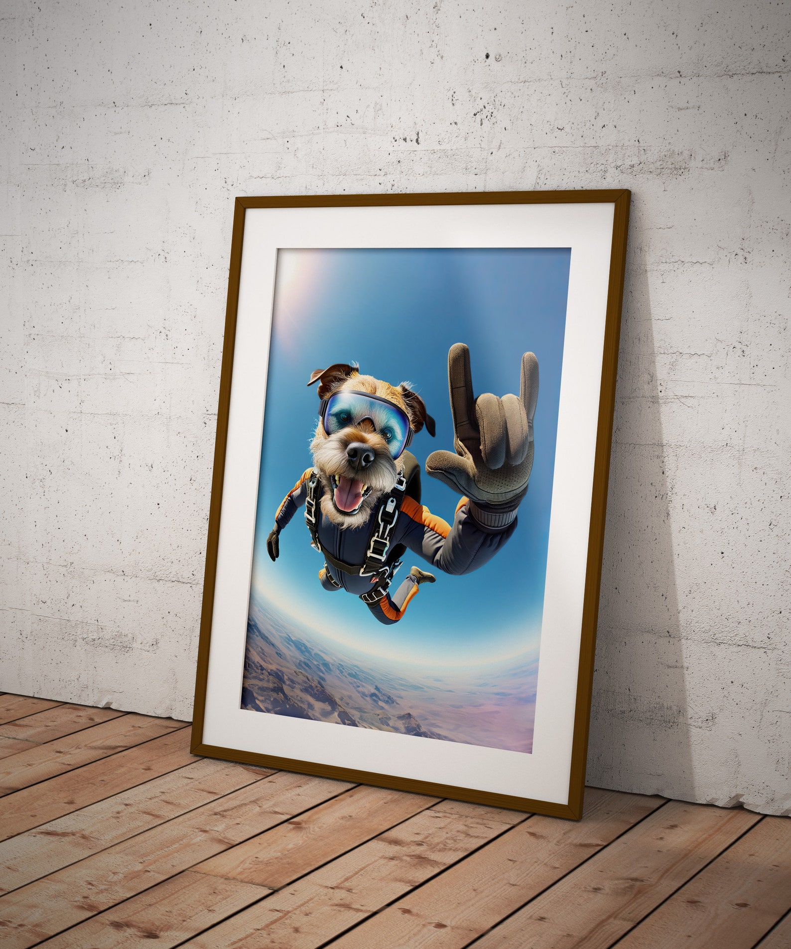 Photograph of a Skydiving Border Terrier, Epic Wall Art, Animal Print ...