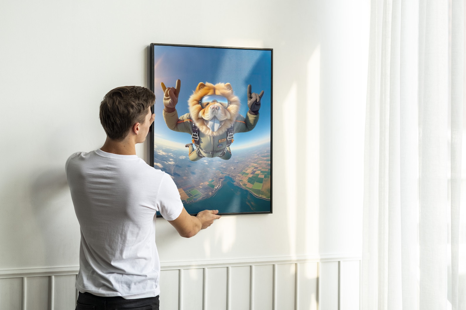 Photograph of a Skydiving Chow Chow, Epic Wall Art, Animal Print, Free ...