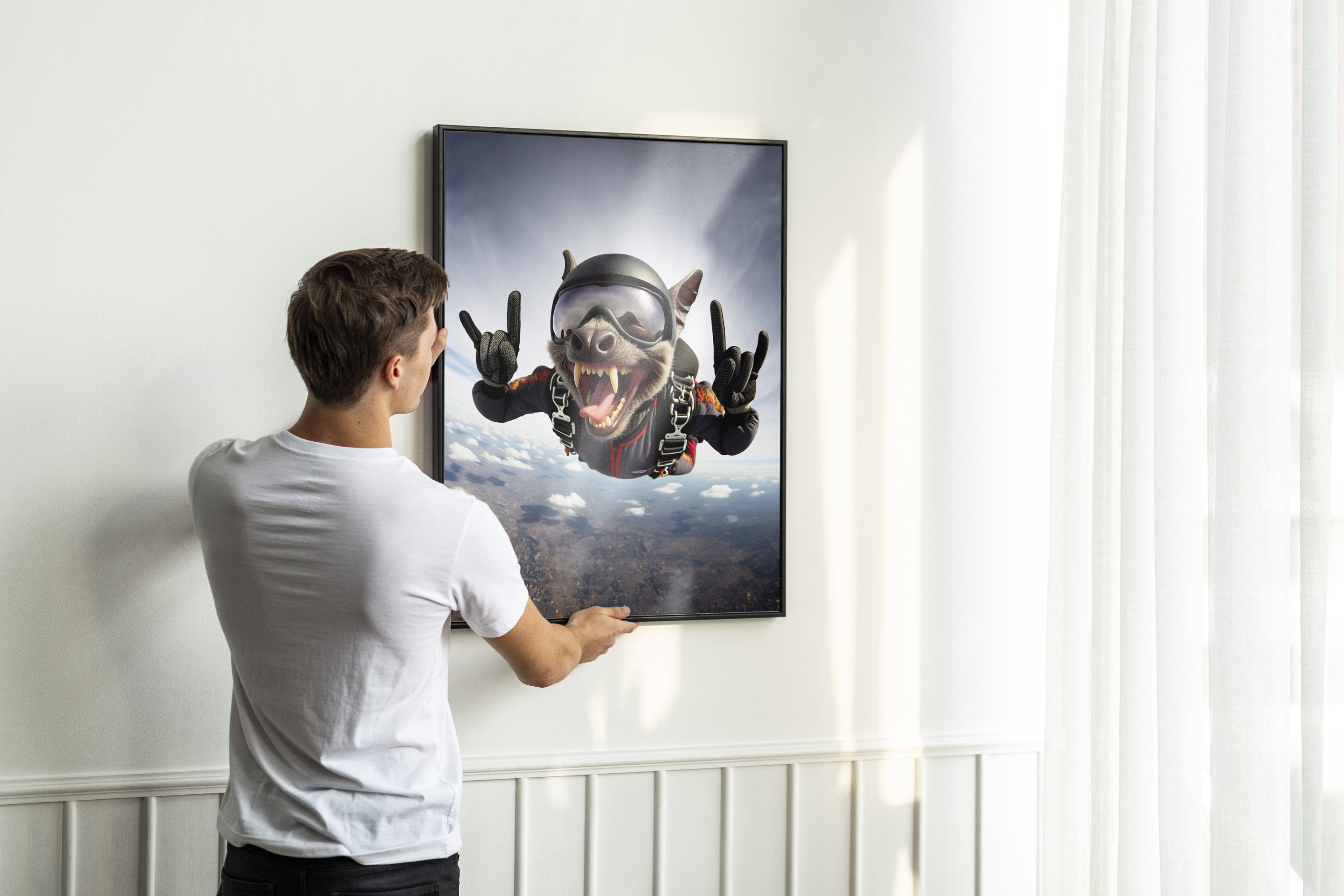 Photograph of a Skydiving Bat in Free Fall, Epic Wall Art, Animal Print ...