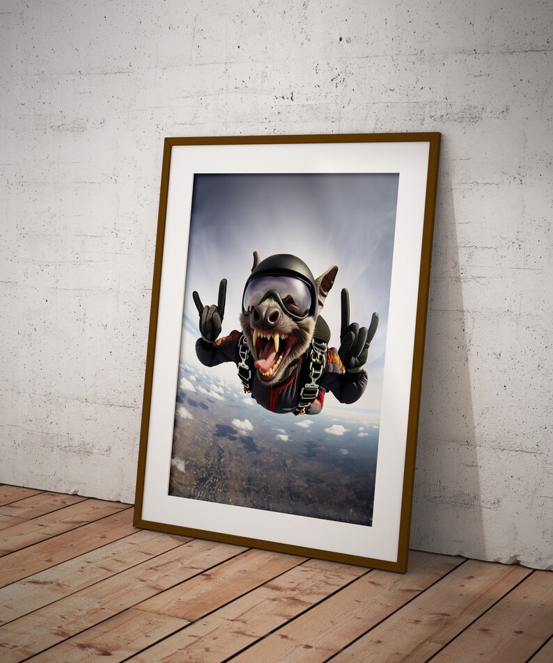 Photograph of a Skydiving Bat in Free Fall, Epic Wall Art, Animal Print ...