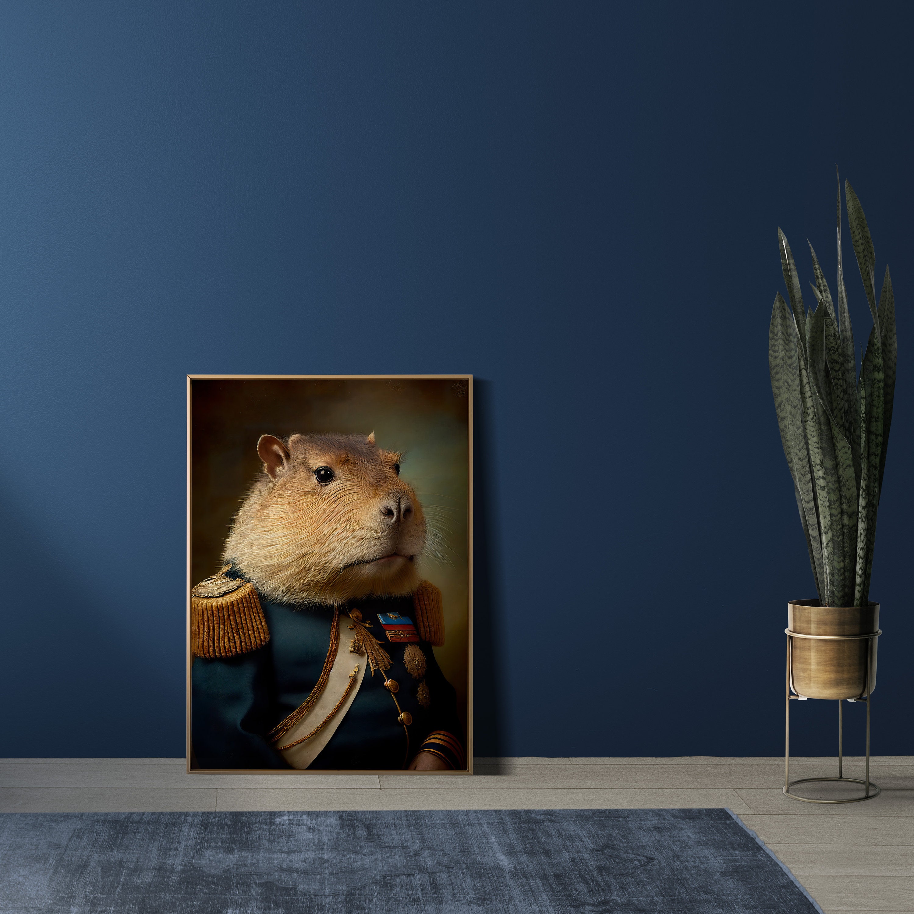 Poster Portrait of a Capybara in Military Uniform Wall - Etsy UK