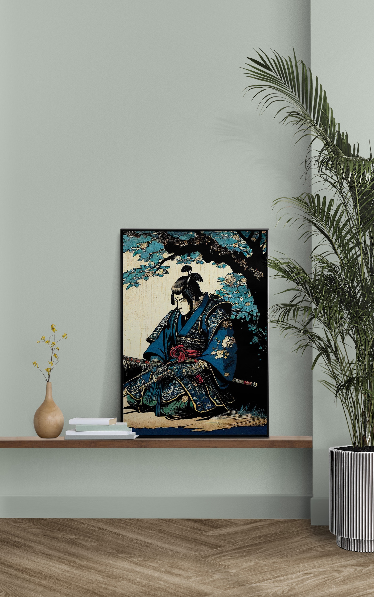 Samurai Wall Poster, Japanese Art Style Illustration, Ukiyo-e Wall ...