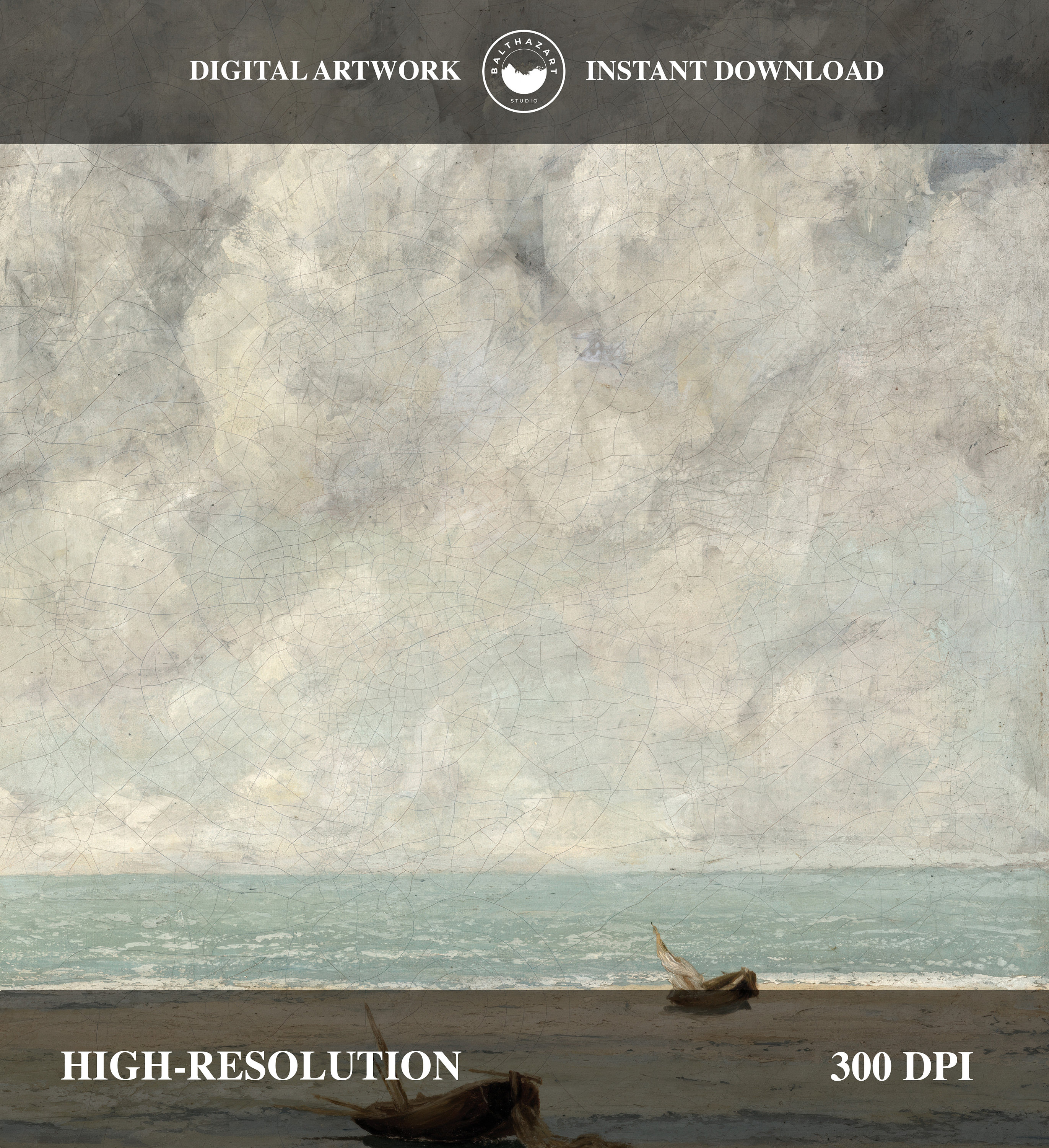 Printable Oil Paintings: Soft Coastal Landscape, Vintage Seascape Print ...