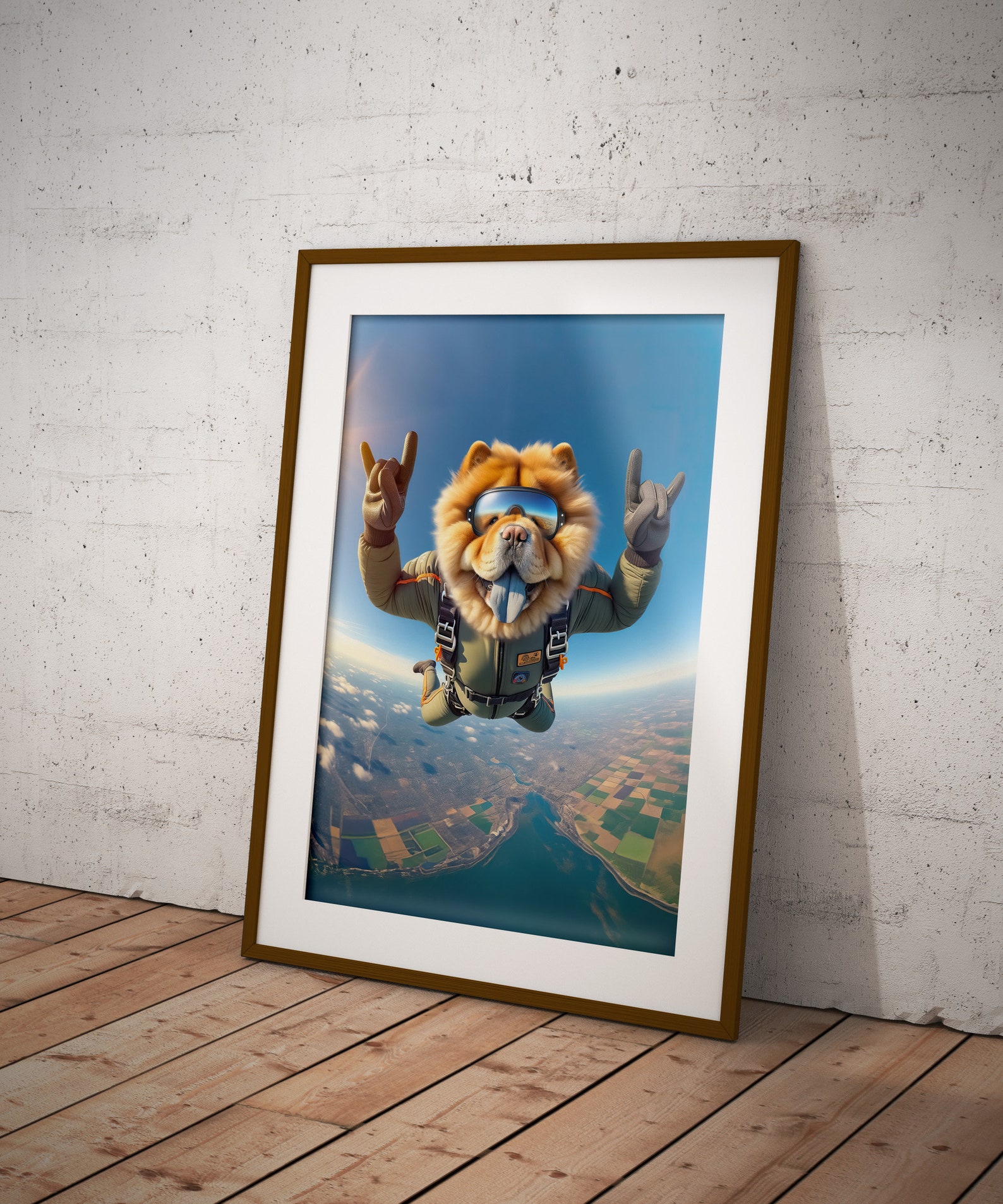 Photograph of a Skydiving Chow Chow, Epic Wall Art, Animal Print, Free ...