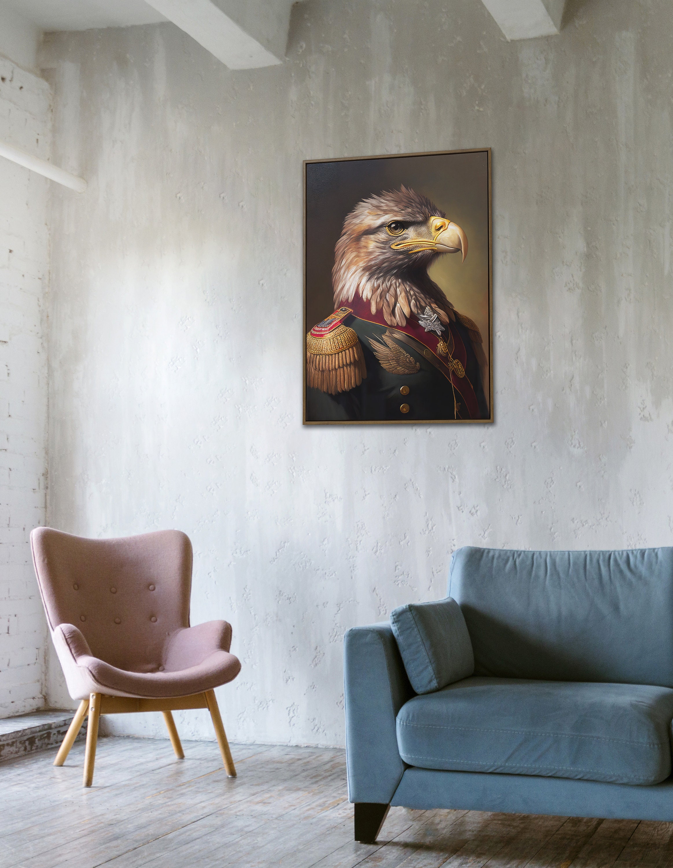 Portrait of an Eagle Military Uniform, Wall Decoration Animals, Poster ...