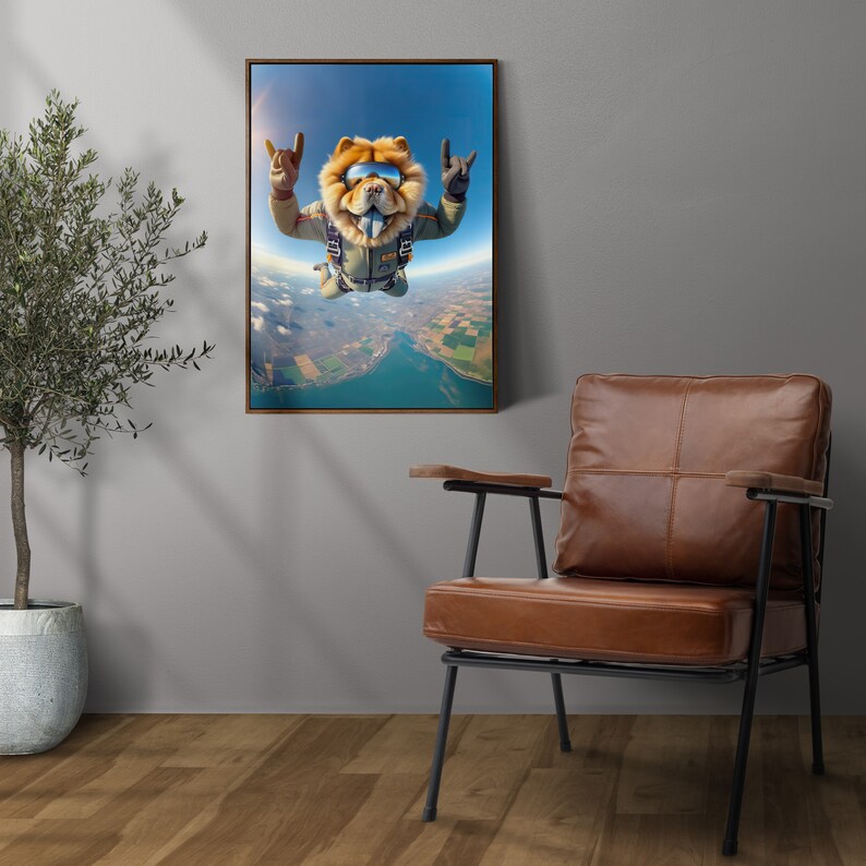 Photograph of a Skydiving Chow Chow, Epic Wall Art, Animal Print, Free ...