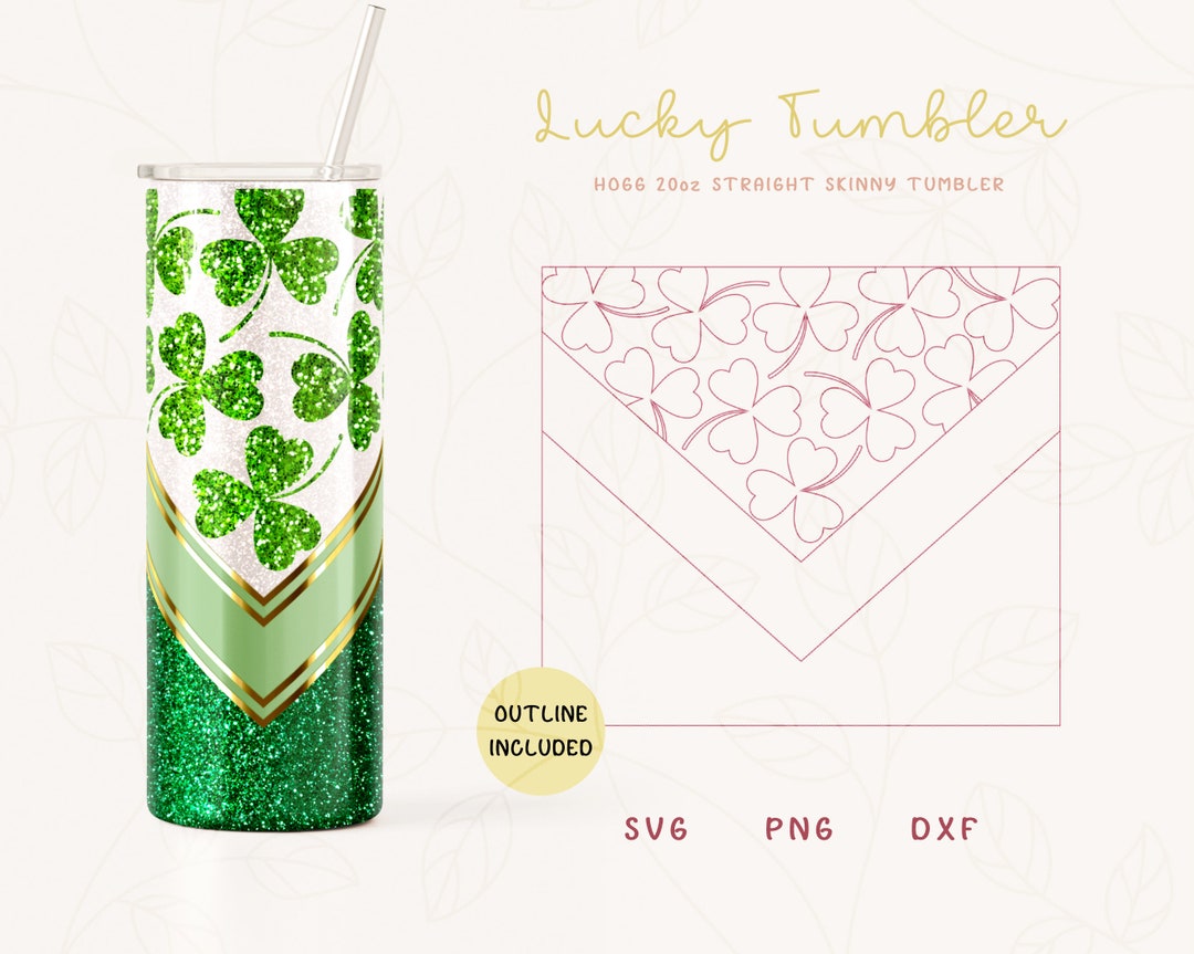 V Split Shamrock Tumbler Template SVG for Hogg 20oz Straight Skinny ...