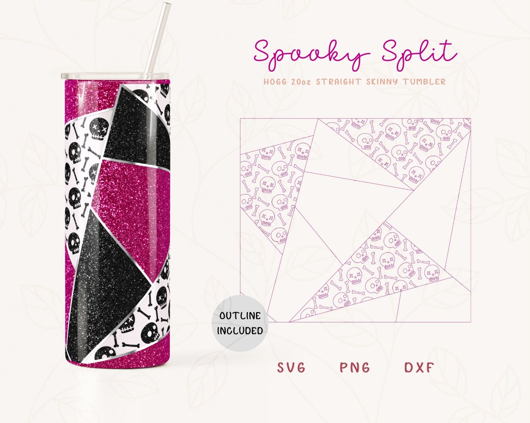 Halloween Split Tumbler Template SVG for Hogg 20oz Straight Skinny ...