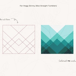 Diamond Tangram Tumbler Template SVG, DXF, PNG for Hogg 20oz Straight ...