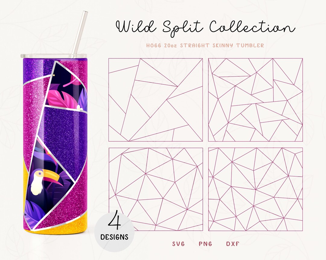 4-design COLLECTION | Geometric Tumbler Template SVG, DXF for Hogg 20oz ...