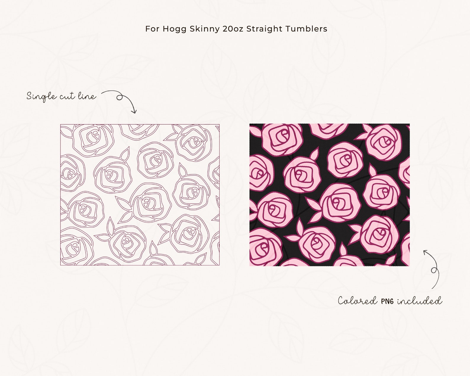 Roses Burst Tumbler Template Svg, 20oz Straight Skinny Hogg Tumbler ...