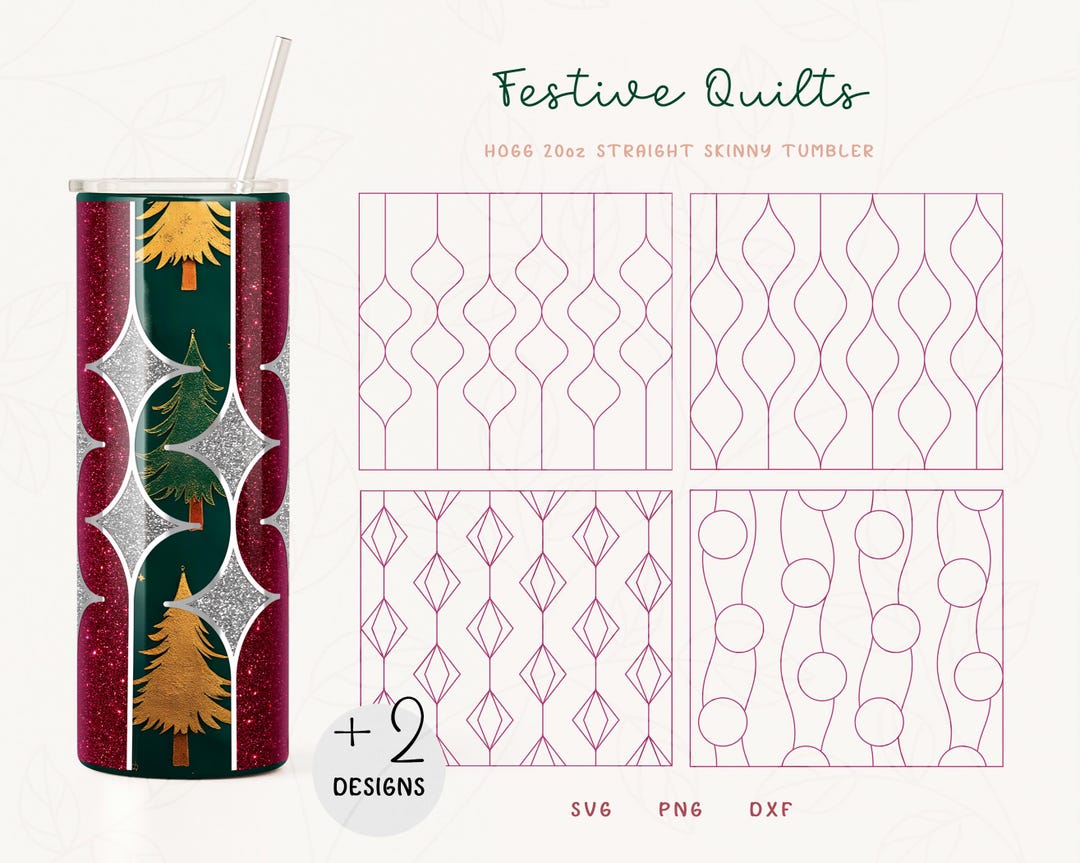 6-design Quilts Collection | Split Tumbler Template SVG, DXF for Hogg ...