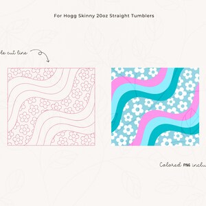 Groovy Daisy Split Template SVG for Hogg 20oz Straight Skinny Tumbler ...