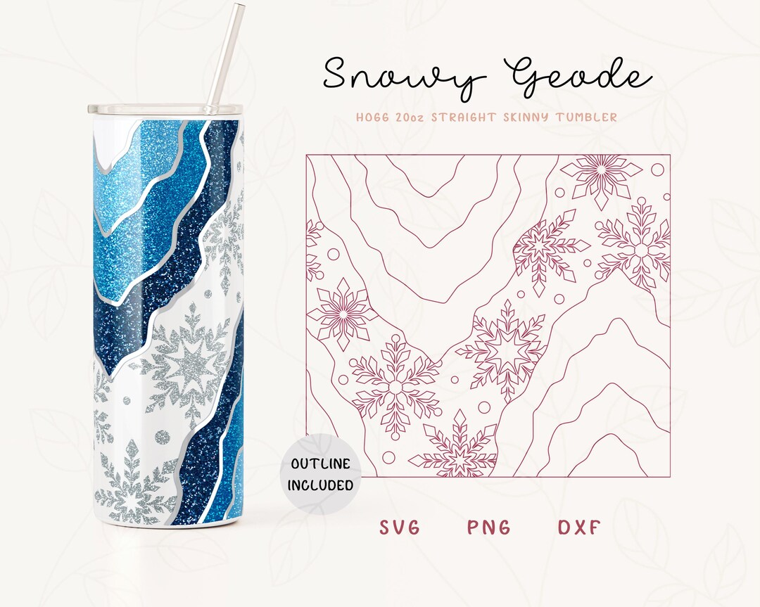 Snowflake Geode Template SVG for Hogg 20oz Straight Skinny Tumbler ...