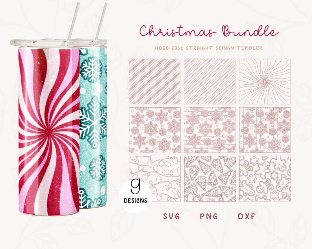 Christmas Burst BUNDLE Templates SVG for Skinny Straight Hogg 20oz ...