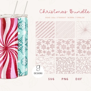 Christmas Burst BUNDLE Templates SVG for Skinny Straight Hogg 20oz ...