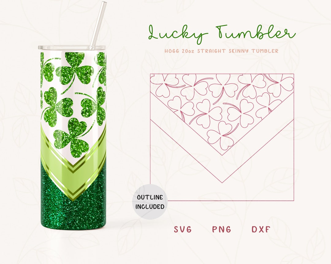 V Split Shamrock Tumbler Template SVG for Hogg 20oz Straight Skinny ...