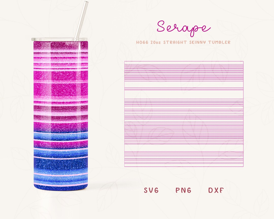 Serape Stripes Burst Tumbler Template SVG for Hogg 20oz Straight Skinny ...