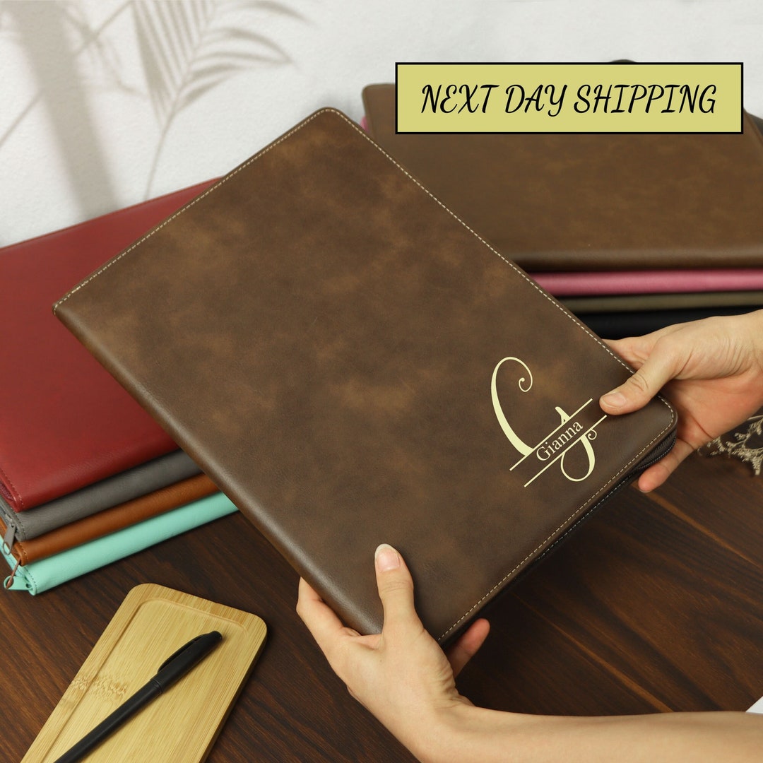 Business Logo Portfolio, Personalized Leather Business Padfolio, Small ...