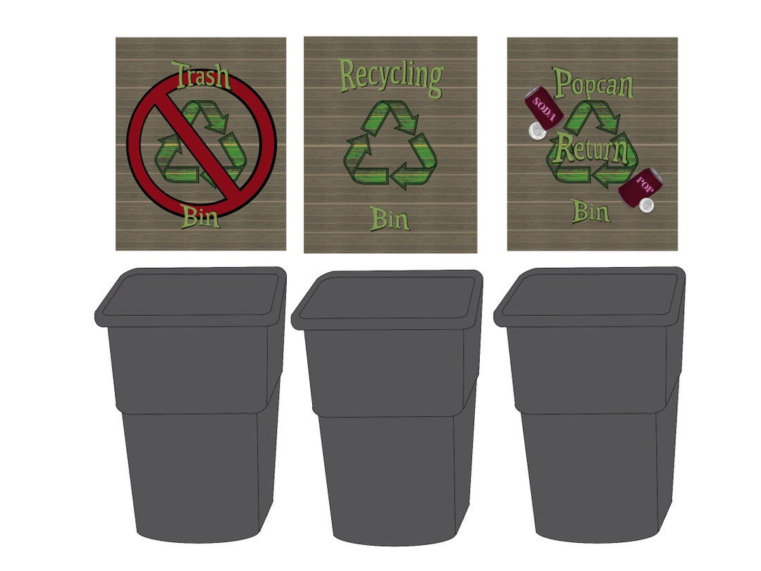 Reciclaje, basura y letreros retornables Arte Digital Impresión digital ...