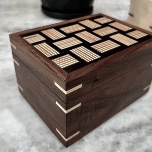 Beautiful Handmade Keepsake Box. Solid Walnut With Maple Highlights ...