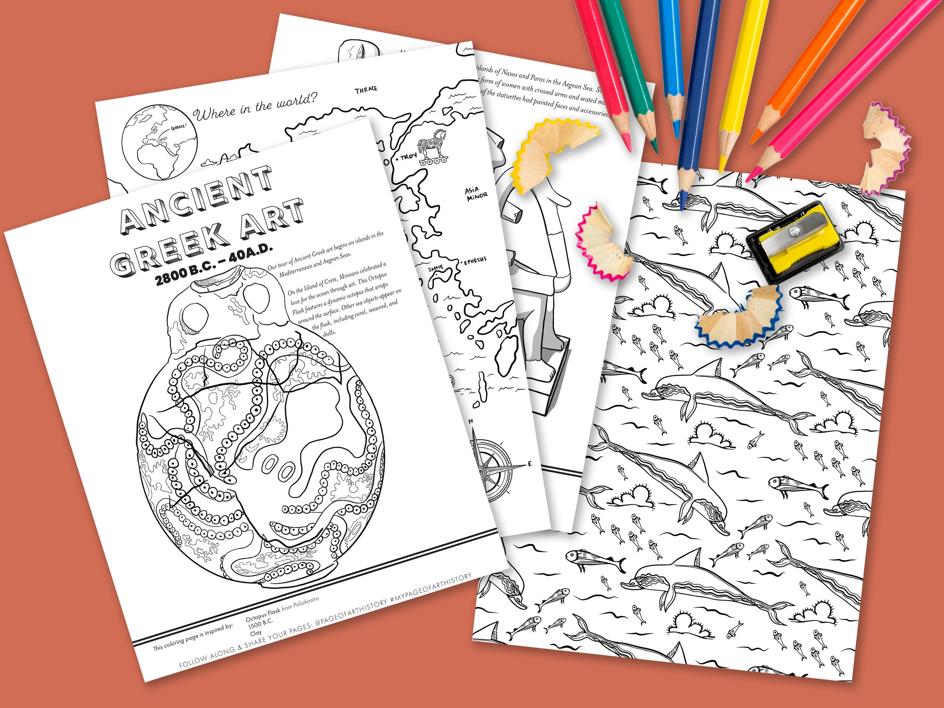 Ancient Greek Art History Coloring Book - Etsy