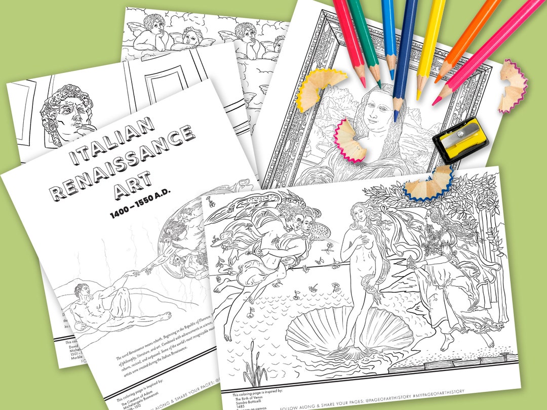 Italian Renaissance Art History Coloring Book - Etsy