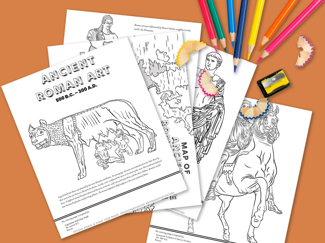 Ancient Roman Art History Coloring Book - Etsy