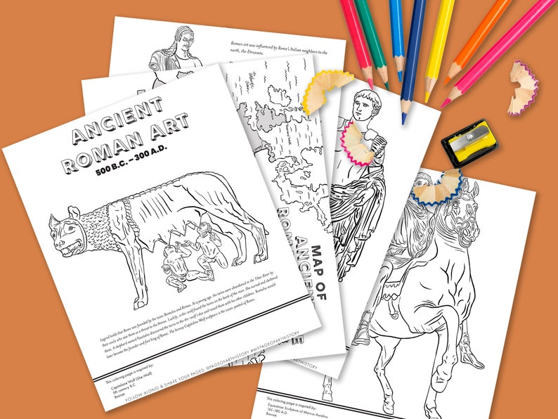 Ancient Roman Art History Coloring Book - Etsy