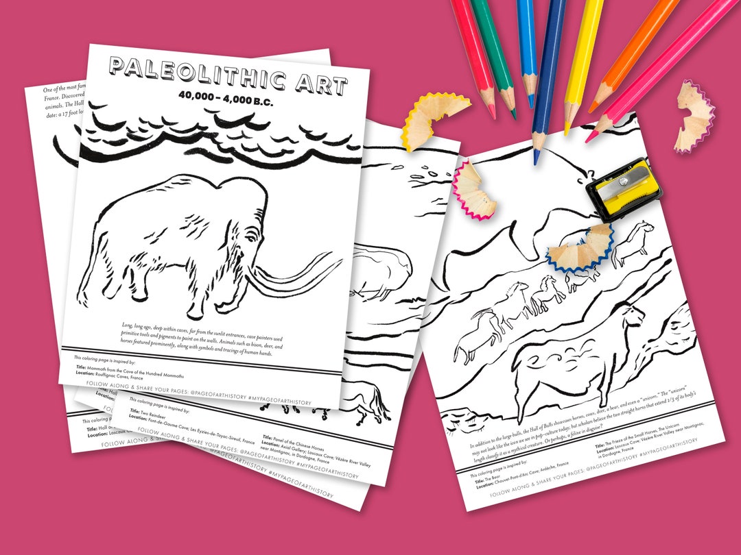 Paleolithic Art History Coloring Book - Etsy