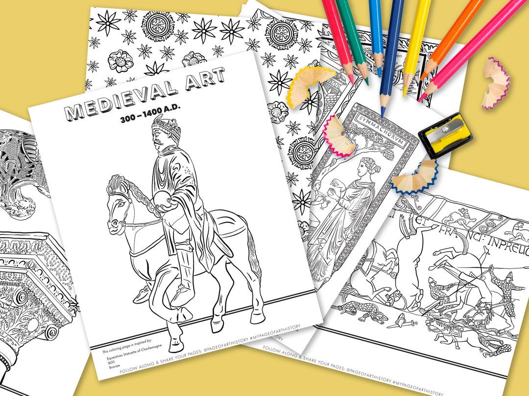 Medieval Art History Coloring Book - Etsy