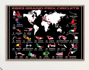 Formula One Calendar - Etsy
