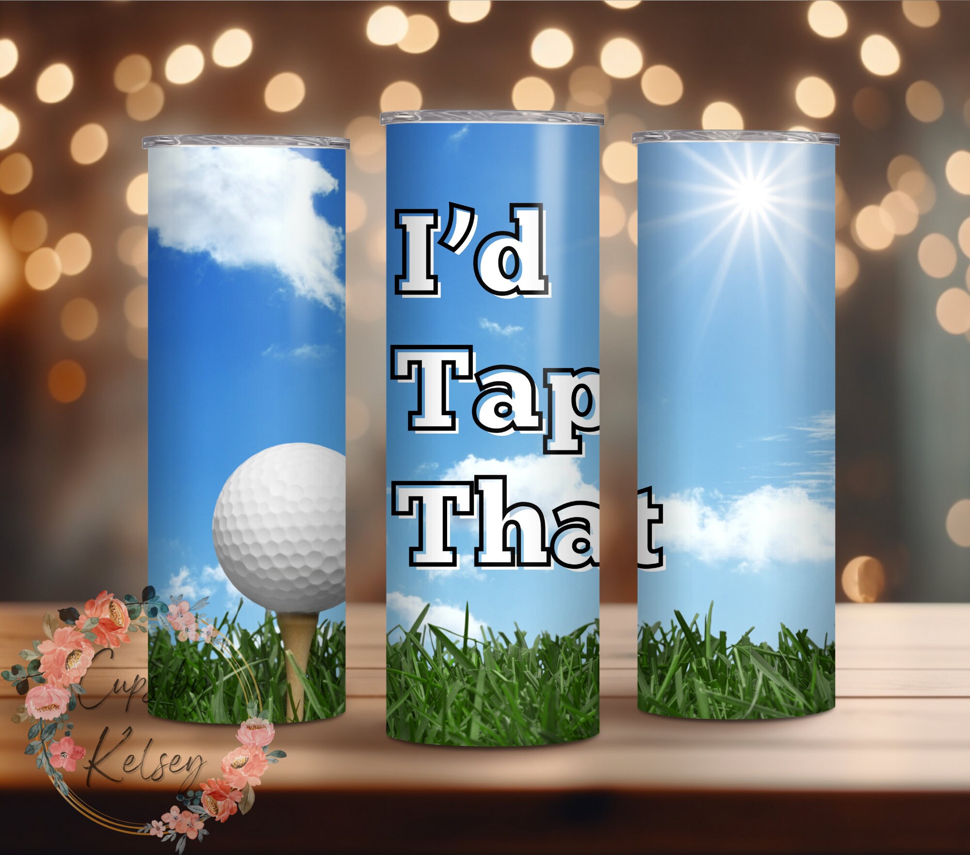 Golf Tumbler Wrap, 20oz Skinny Straight Tumbler, Sublimation Design PNG ...