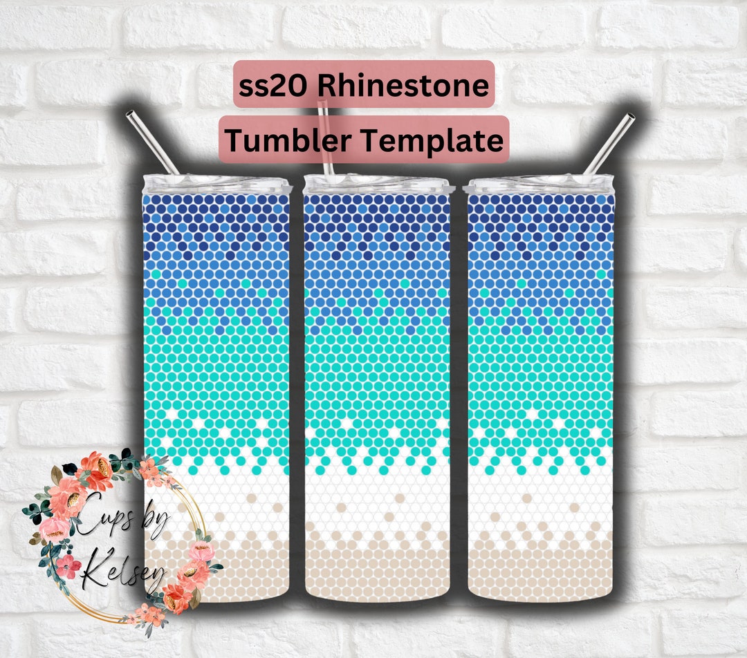 Rhinestone Tumbler Template, Beach, Ss20 Rhinestone Template, 20oz ...