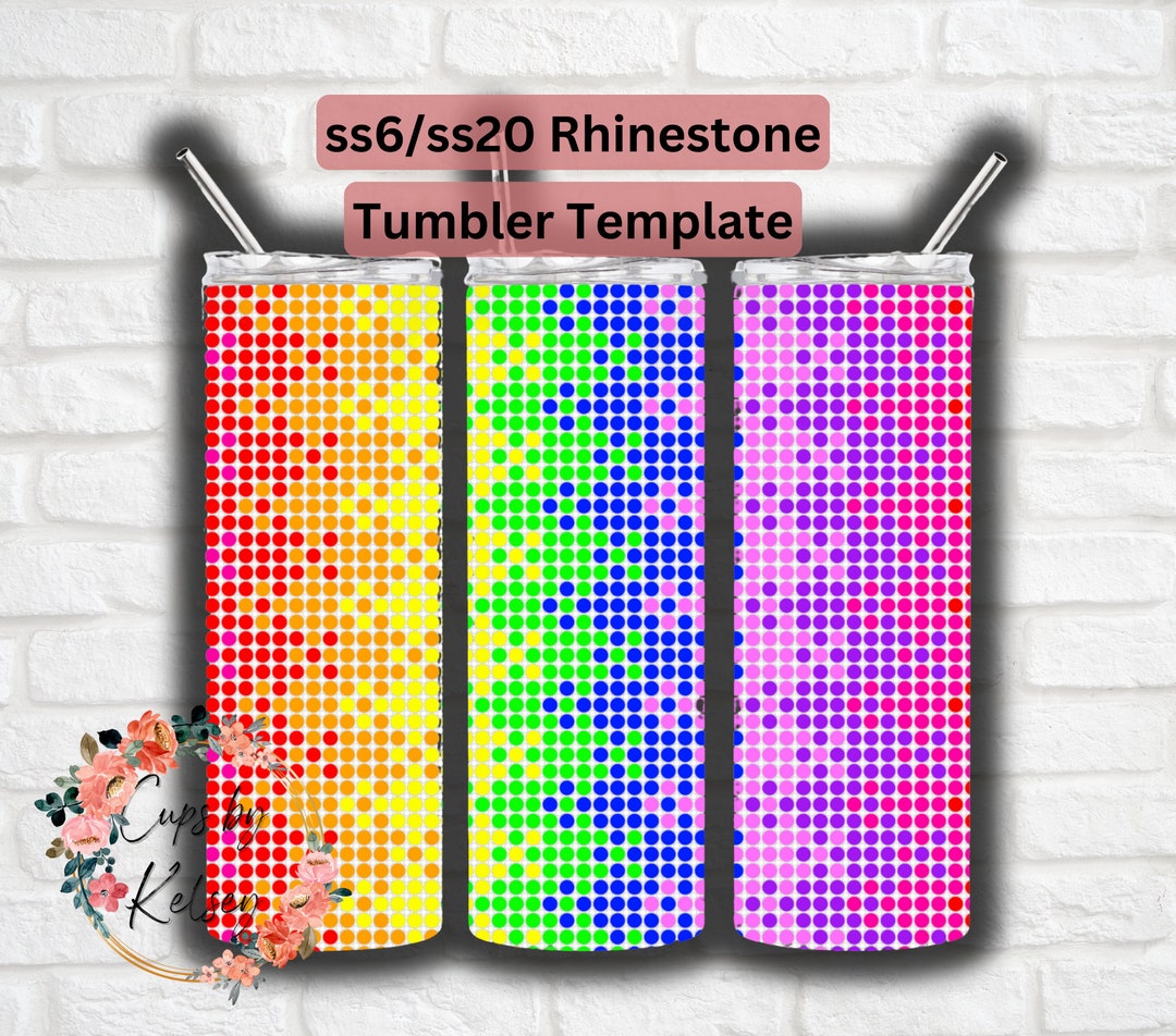 Rainbow Rhinestone Tumbler Template, Ss20 Rhinestone Template, Ss6 ...