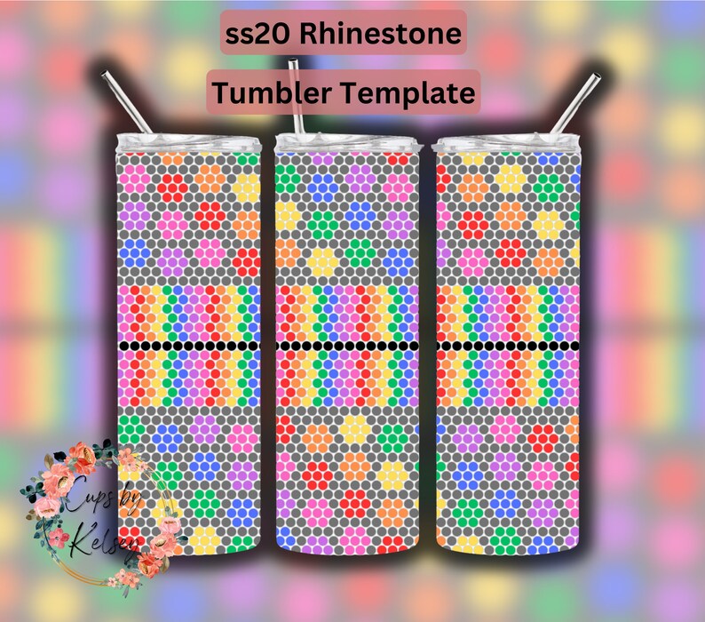 Rhinestone Tumbler Template, Ss20 Rhinestone Template, 20oz Skinny HOGG ...