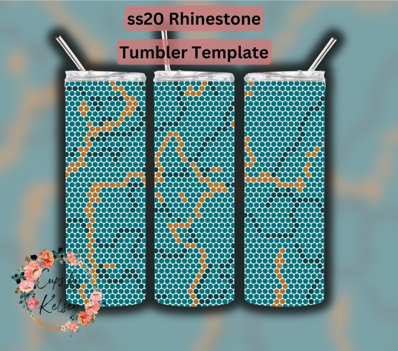 Rhinestone Tumbler Template, Marble, Ss20 Rhinestone Template, 20oz ...