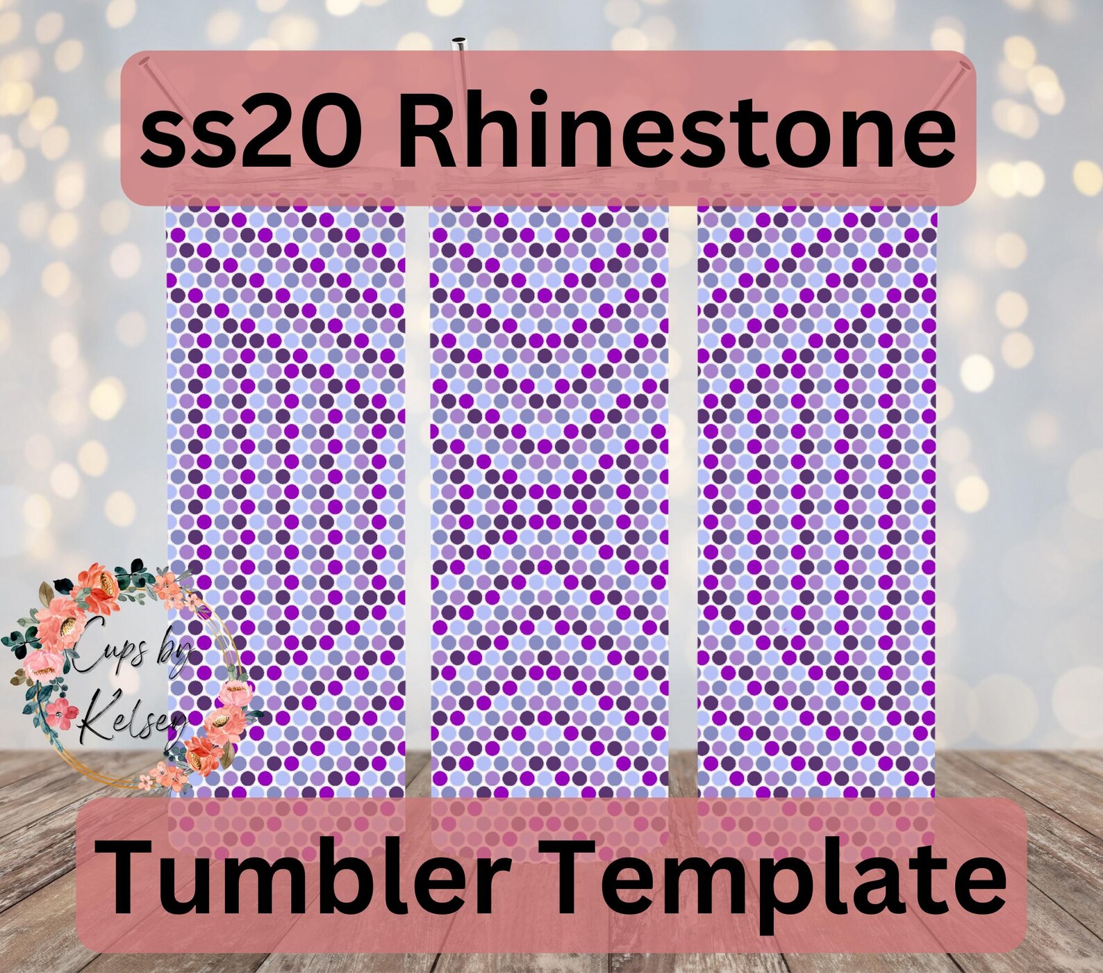 Rhinestone Tumbler Template, Ss20 Rhinestone Template, 20oz Skinny HOGG ...