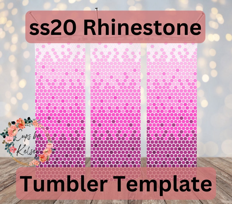 Rhinestone Tumbler Template, Ombre, Ss20 Rhinestone Template, 20oz ...