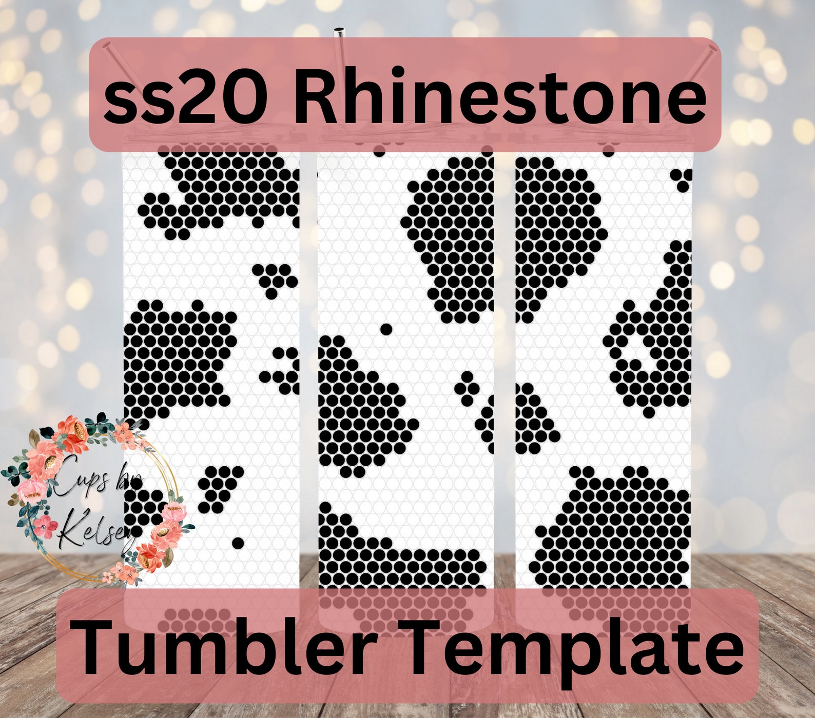 Rhinestone Tumbler Template, Ss20 Rhinestone Template, 20oz Skinny HOGG ...