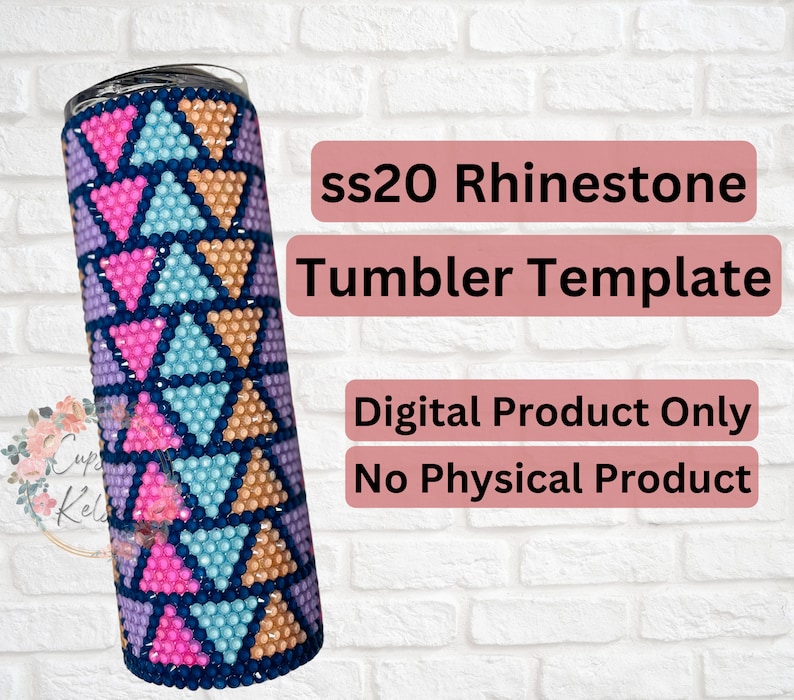 Geometric Rhinestone Tumbler Template, Ss20 Rhinestone Template, 20oz ...