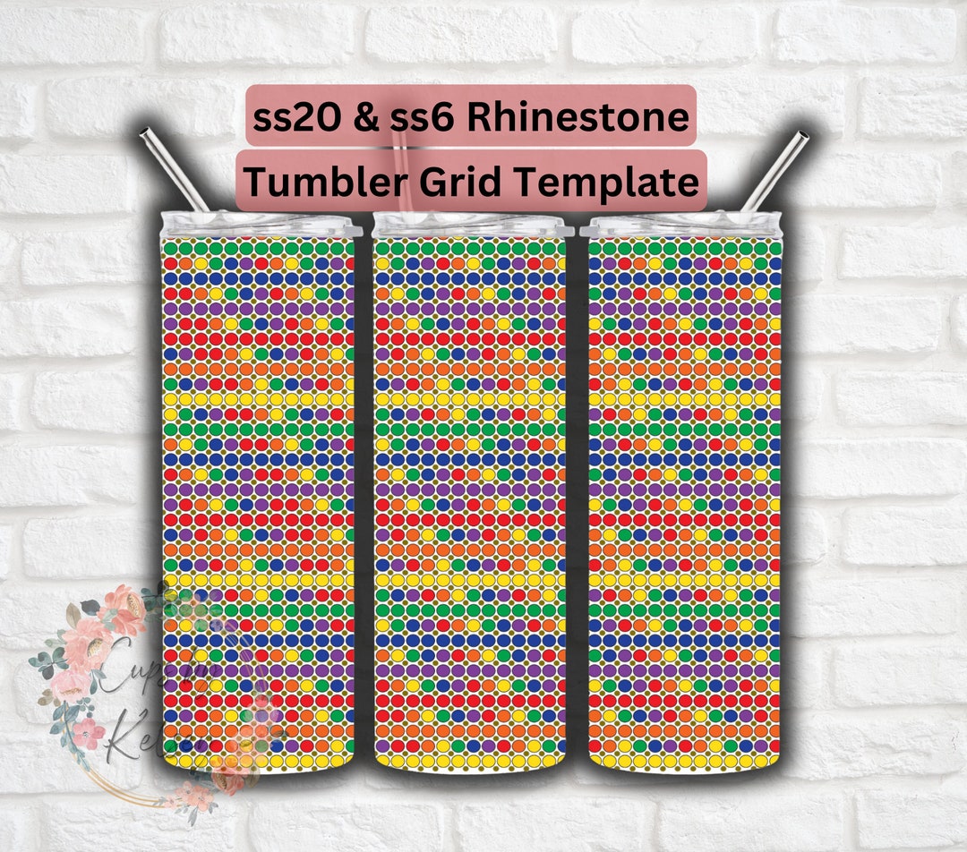 Rainbow Swirl Rhinestone Tumbler Template, Ss20 Rhinestone Template ...