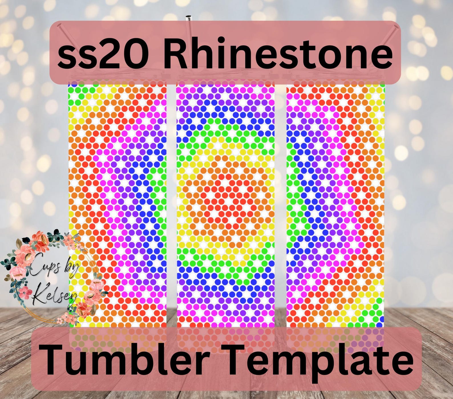 Rhinestone Tumbler Template, Ss20 Rhinestone Template, 20oz Skinny HOGG ...