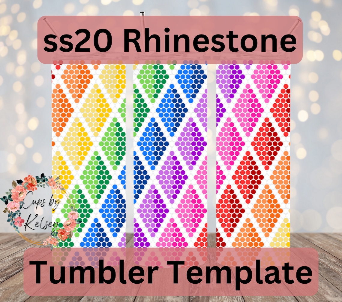 Rhinestone Tumbler Template, Ss20 Rhinestone Template, 20oz Skinny HOGG ...