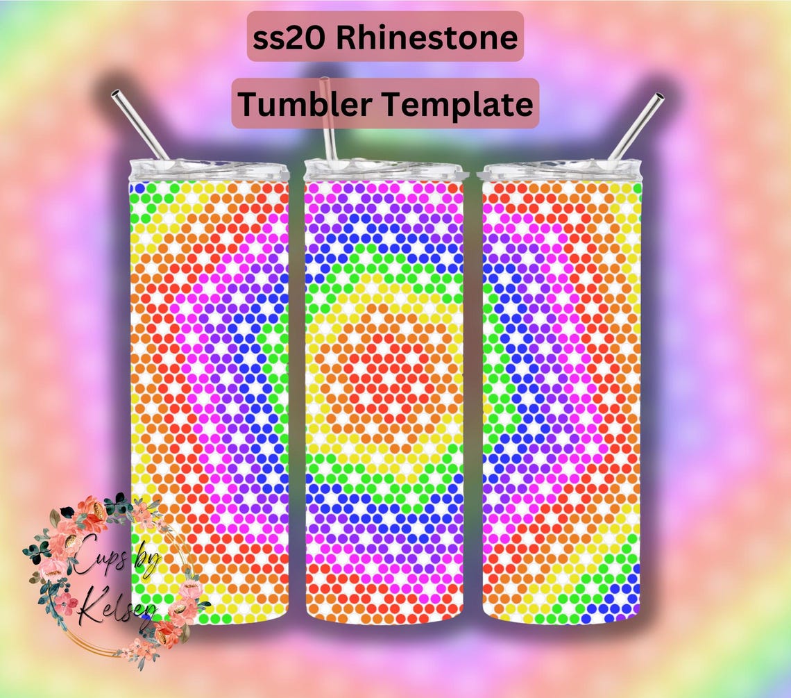 Rhinestone Tumbler Template, Ss20 Rhinestone Template, 20oz Skinny HOGG ...