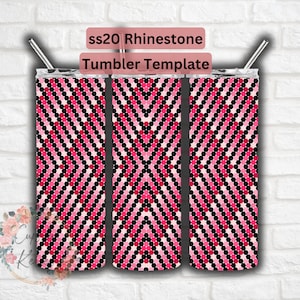 Pink Ombre Rhinestone Tumbler Template, Ss20 Rhinestone Template, 20oz ...